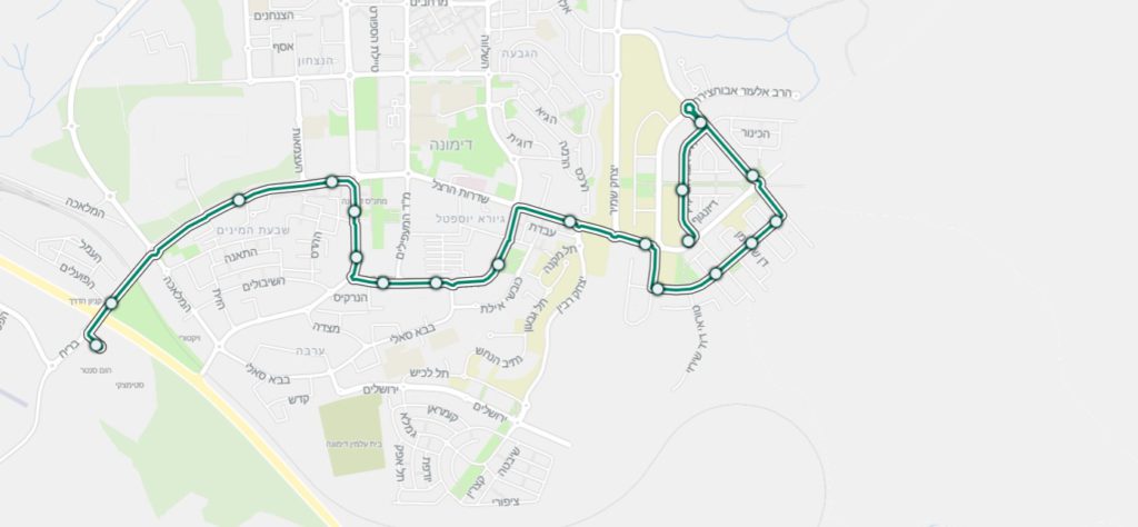 Egged Bus Route 4: From Dimona High School/Rebbe of Lubavitch to Eged ...