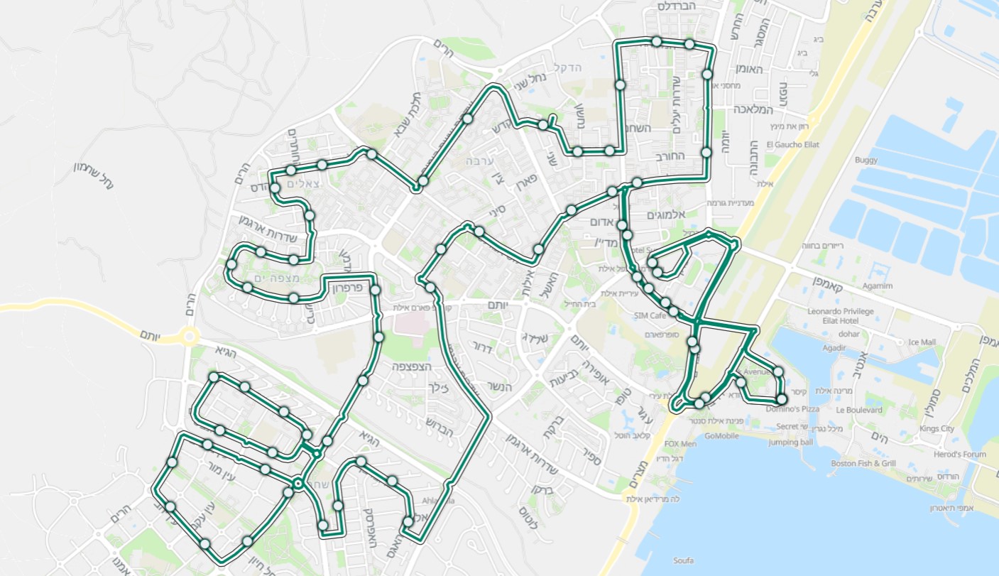 Egged Bus Route 1: Eilat Central Station/Platforms to Eilat Central ...