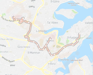 Route 122: Mainline Routes from Valletta to Mater Dei Hospital and ...