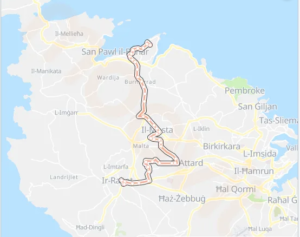 Route 186: Mainline Routes from Rabat, Malta to Bugibba and Viceversa ...