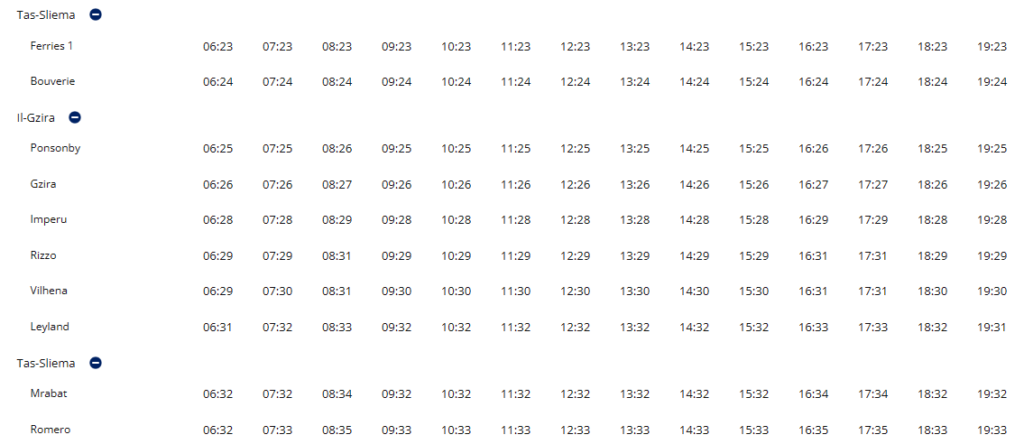 Route 203: Mainline Routes from Sliema(Ferries) to Bugibba and ...