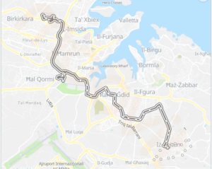Route 206: Mainline Routes from Zejtun to Mater Dei Hospital and ...