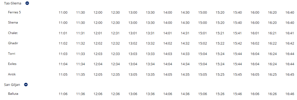 Route 212: Mainline Routes from Sliema(Ferries) to Bugibba and ...