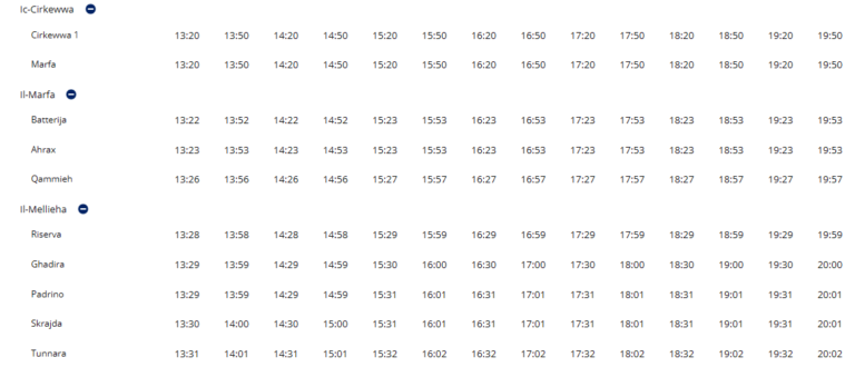 Route 221: Mainline Routes from Cirkewwa to Bugibba and Viceversa in ...