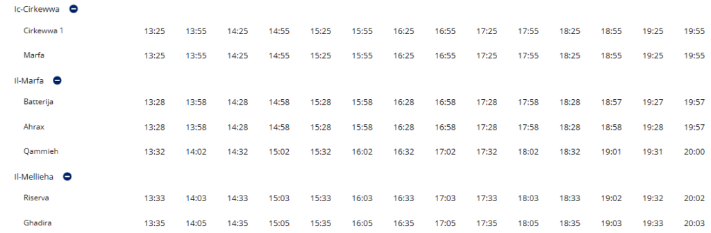 Route 222: Mainline Routes from Cirkewwa to Sliema(Ferries) and ...