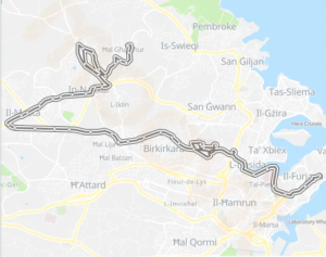 Route 260: Mainline Routes from Gharghur to Valletta and Viceversa in ...