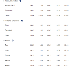 Route 330: Gozo from Victoria(Ir-Rabat) to Victoria(Ir-Rabat) and ...