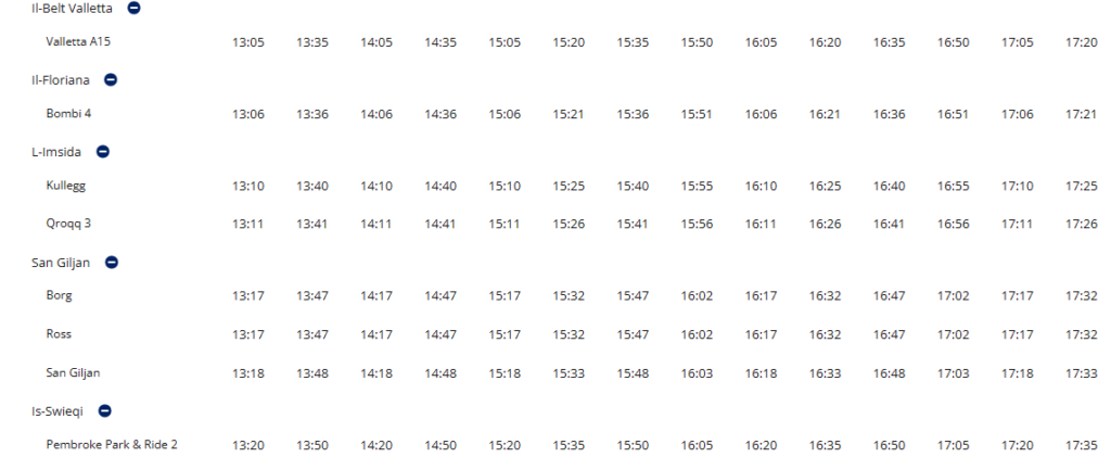 Route TD13: Tallinja Direct Routes from Valletta to Bugibba and ...