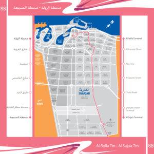 Sharjah Bus Route 88 (Rolla - Al Saja'a) in UAE Timetables, Maps ...