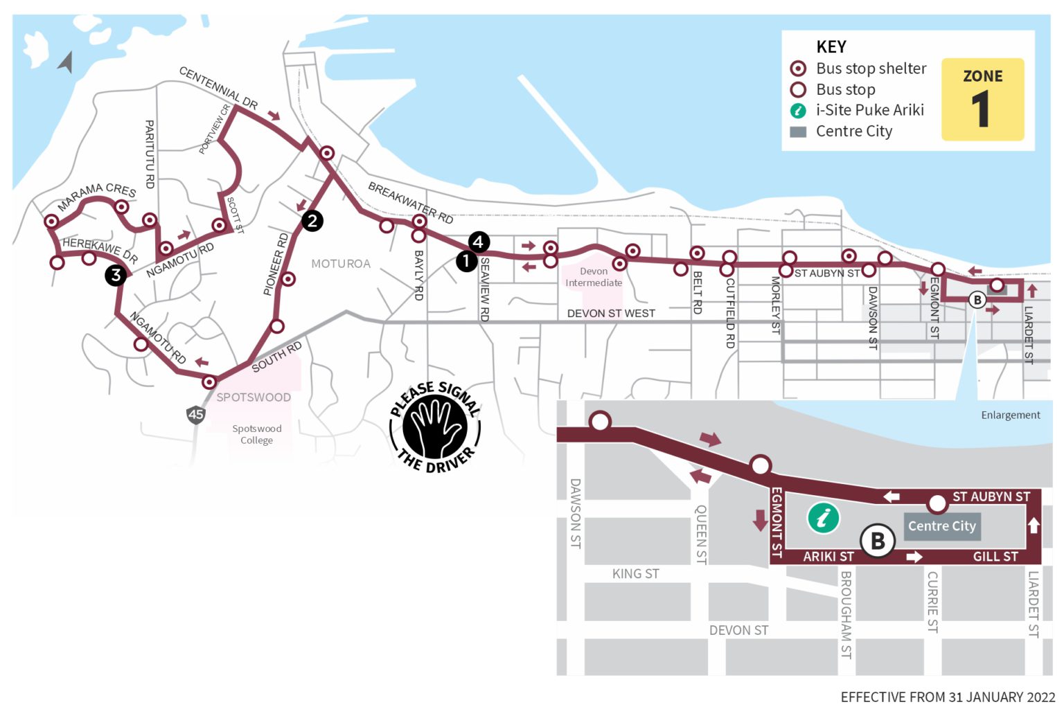 New Zealand TRC - Citylink Commuter Buses Route 1 - Moturoa: From City ...