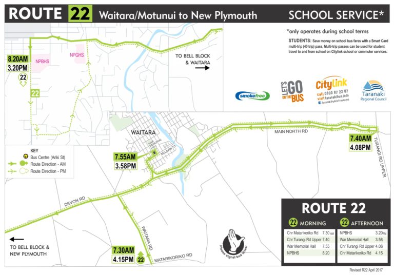 New Zealand TRC - Citylink School Buses Route 22 - Lepperton/Motunui to ...