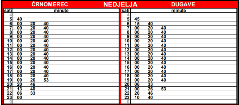 ZET Bus Route 109: Daily Lines runs from Črnomerec to Dugave Timetables ...