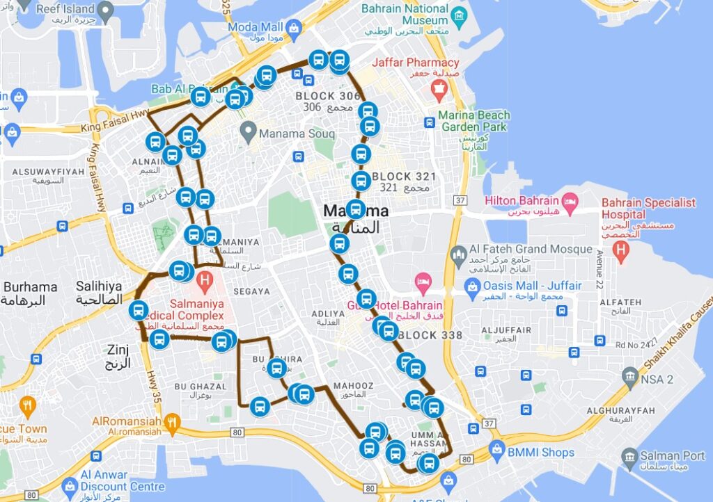 Bahrain Bus Route No: 44 - Runs from Manama to Manama Terminal3 ...