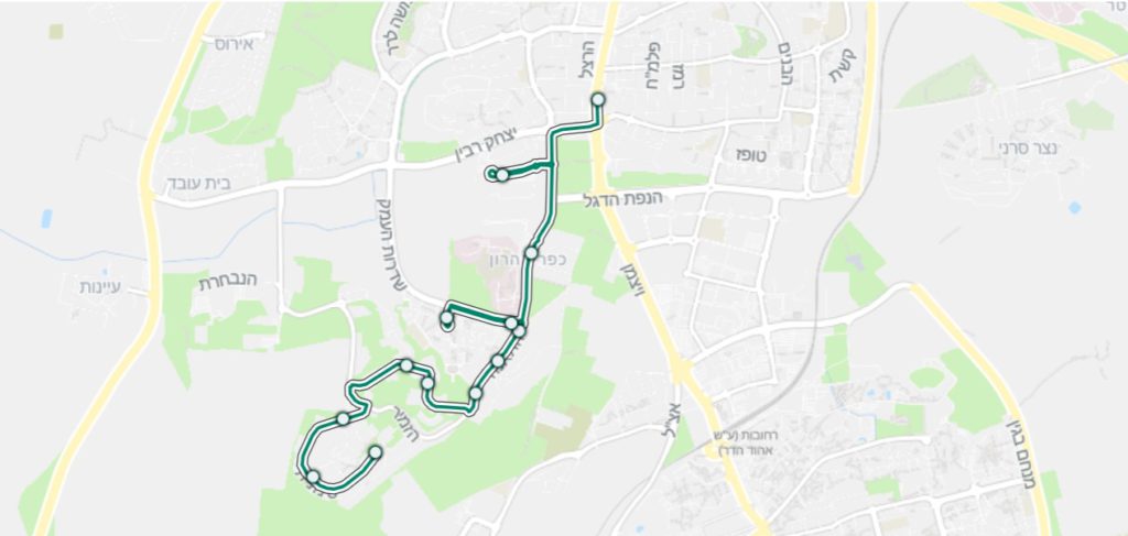 Egged Bus Route 13x: A. Central Nes Ziona/Weizman to Snunit/Dror and ...