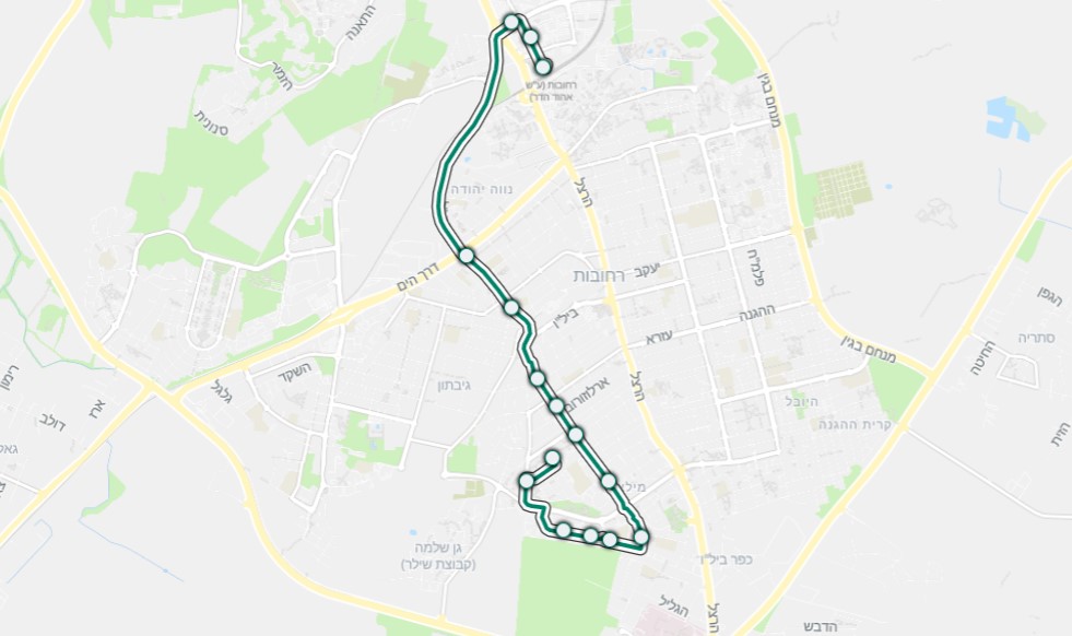 Egged Bus Route 24X: Okashi/Golda Meir to T. Street train/drop offand ...