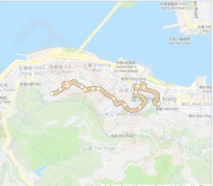 Hong Kong Bus Route No: 13 Admiralty (Tamar Street) to Kotewall Road ...