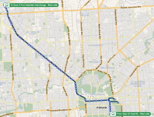 Adelaide Bus Route No: 150P (City Buses(Western Routes)) runs from ...