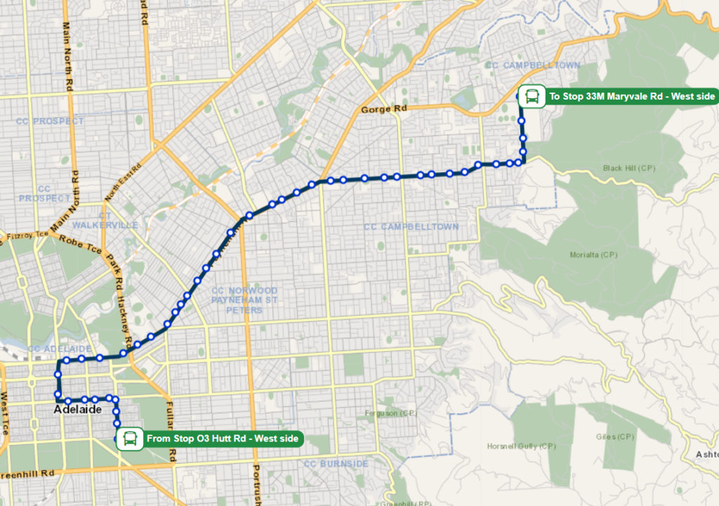 Adelaide Bus Route No: 178M (Eastern Routes) runs from operates to ...