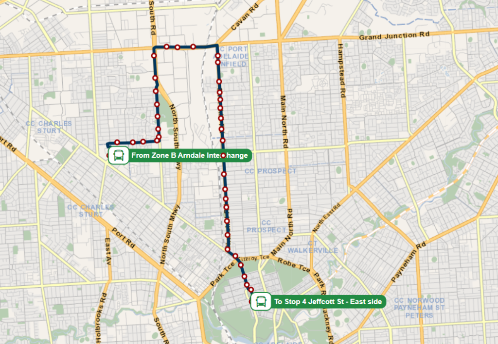 Adelaide Bus Route No: 239 (City Buses(Northern Routes)) runs from ...