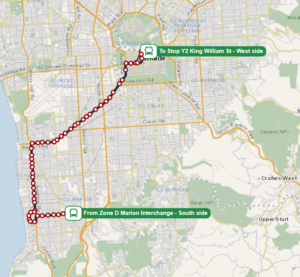 Adelaide Bus Route No: 262 (City Routes(Southern Routes)) runs from ...