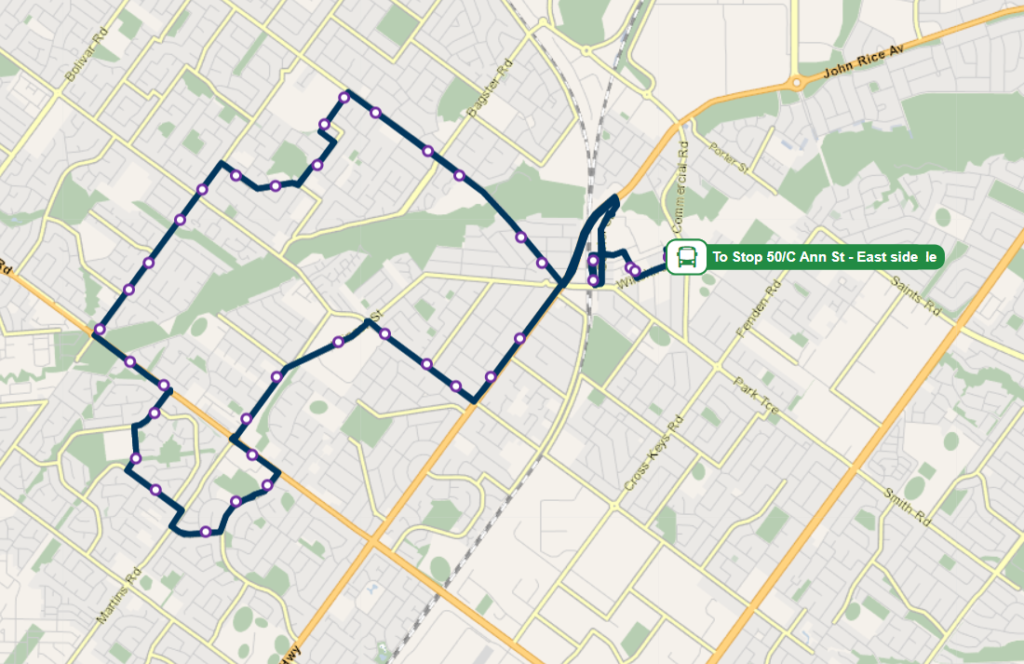Adelaide Bus Route No: 404 (Northern Feeder Services) runs from ...
