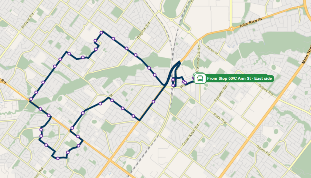 Adelaide Bus Route No: 405R (Northern Feeder Services) runs from ...
