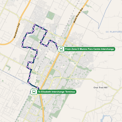 Adelaide Bus Route No: 245 (City Routes(Southern Routes)) runs from ...