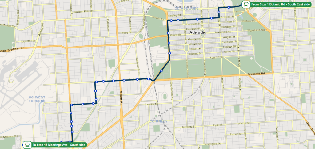 Adelaide Bus Route No: 167C (City Routes(Southern Routes)) runs from ...