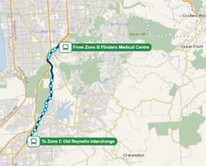 Adelaide Bus Route No: 721R (City Routes(Southern Routes)) runs from ...