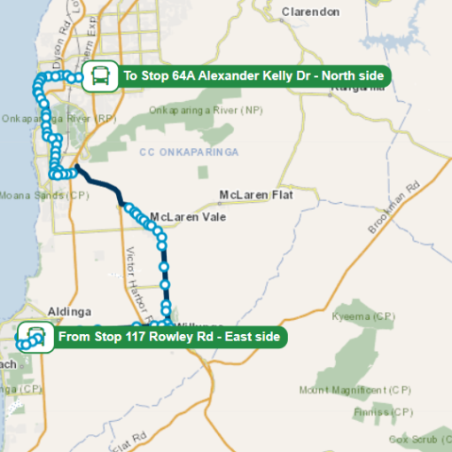 Adelaide Bus Route No: 140 (Eastern Routes) runs from Adelaide city ...