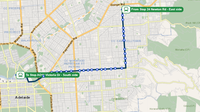 Adelaide Bus Route No: AO11 (Adelaide Oval Footy Express) runs from ...
