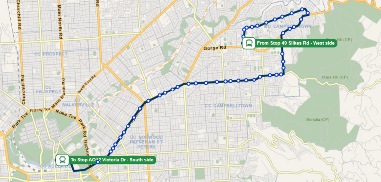 Adelaide Bus Route No: AO12 (Adelaide Oval Footy Express) runs from ...