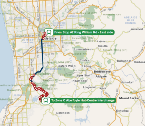 Adelaide Bus Route No: G20X (City Routes(Southern Routes)) runs from ...