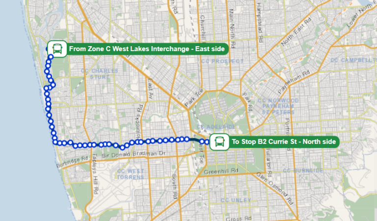 Adelaide Bus Route No: N30 (After Midnight) runs from West Lakes ...