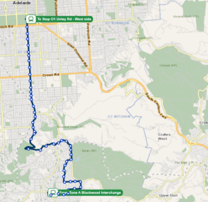 Adelaide Bus Route No: 195 (City Routes(Southern Routes)) runs from ...