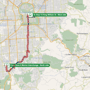 Adelaide Bus Route No: 200 (City Routes(Southern Routes)) runs from ...
