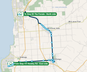 Adelaide Bus Route No: 751C (Feeder Routes) runs from terminates to ...