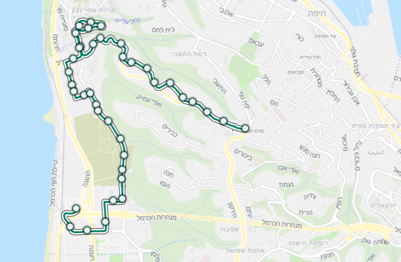 Egged Bus Route 35: Carmel Center/Derech Hayam to Hof HaKarmel Central ...