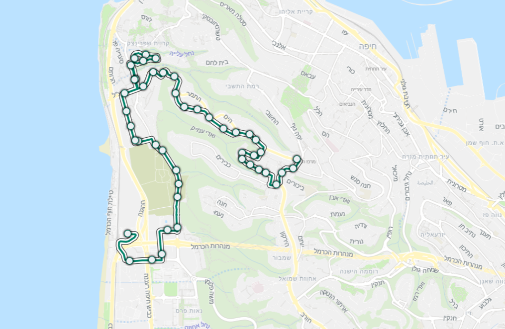 Egged Bus Route 35: Carmel Center/Derech Hayam to Hof HaKarmel Central ...