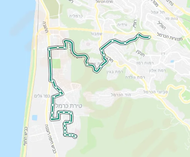 Egged Bus Route 44: Carmel Castle to Haifa and Viceversa in Jerusalem ...