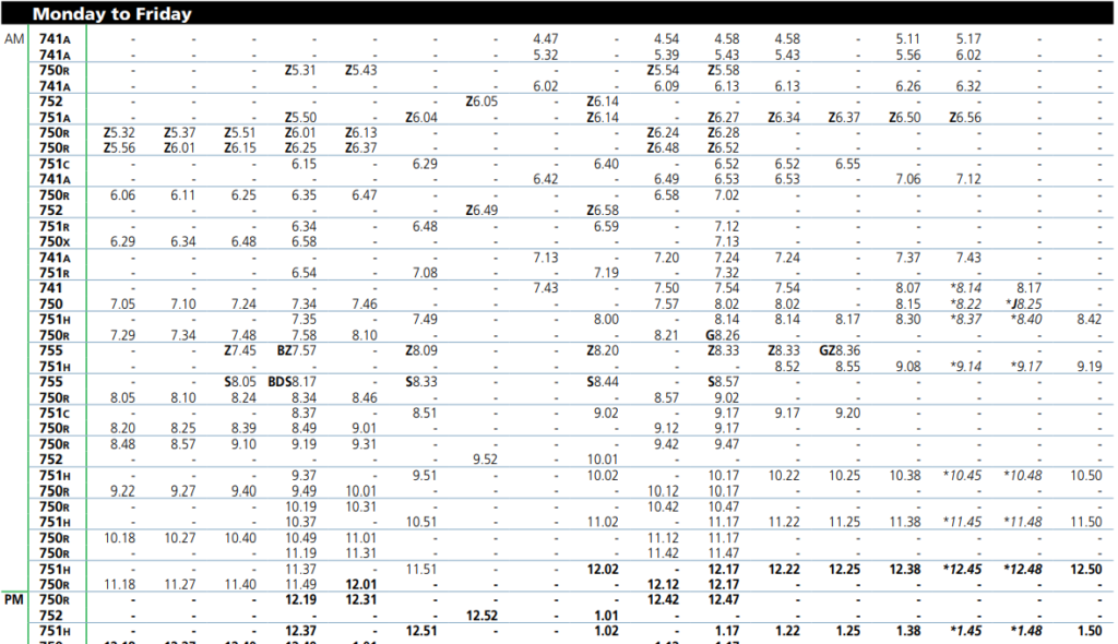 Adelaide Bus Route No: 750R (Feeder Routes) runs from terminates to ...