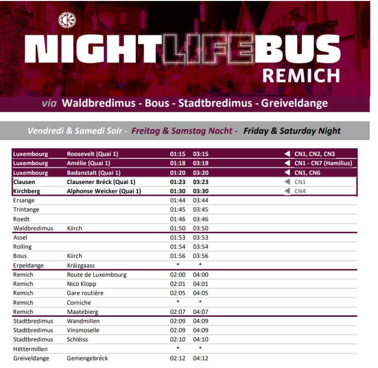 Luxembourg LNB from Waldbredimus to Greiveldange Schedule, Maps ...