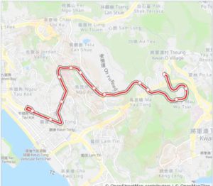 Hong Kong Bus Route No: N90 South Horizons to Central (Macau Ferry) and ...