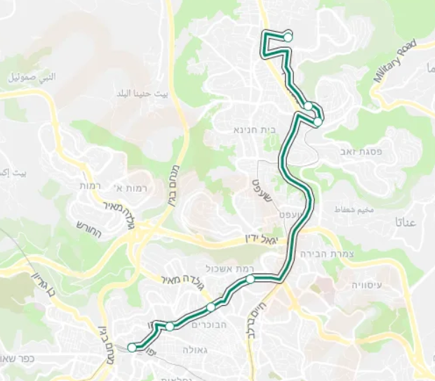 Egged Bus Route 70: Central Command Base/David Elazar to T. Central ...