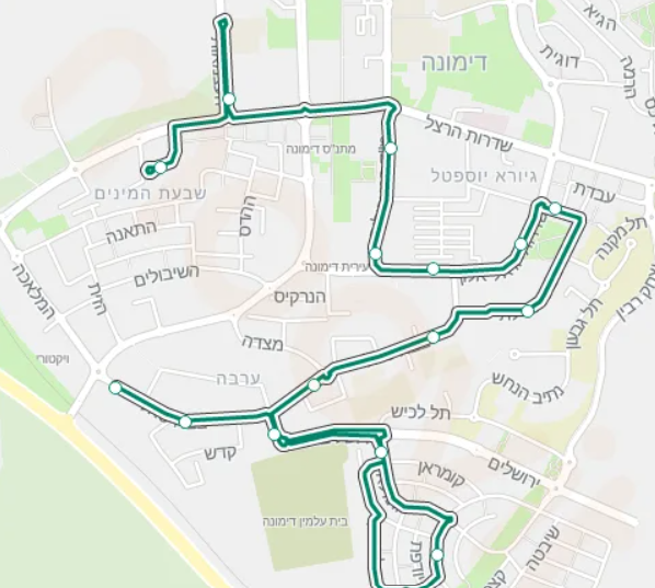 Egged Bus Route 82: Baba Sali/Shirli Nursing Home to Amiyasaf School ...