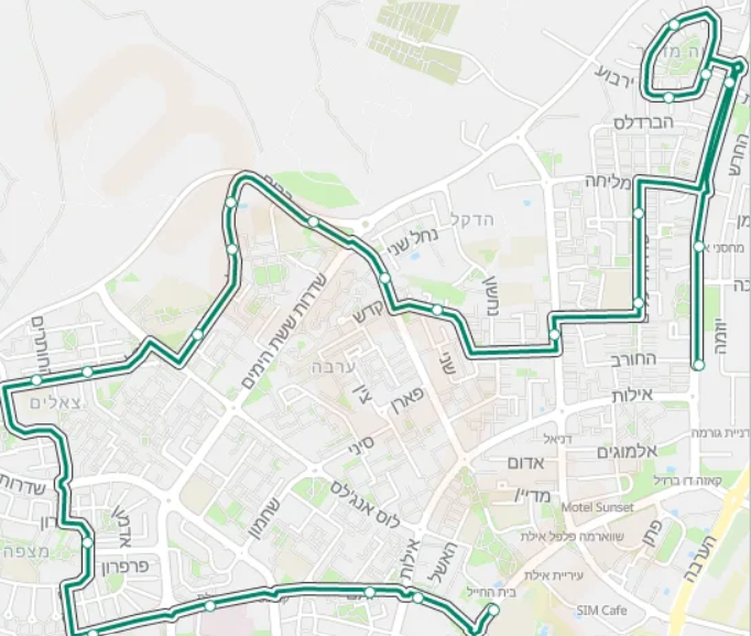Egged Bus Route 82: Blvd. Golani Division/Hahorev to Negev Division ...