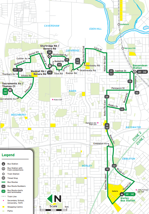 Transperth Bus Route 240 From Kelmscott Stn to Circular Route ...