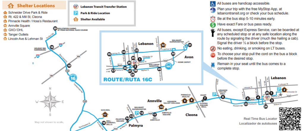 Lebanon Transit (Fixed) Bus Route / RUTA 16: From Transfer Station ...
