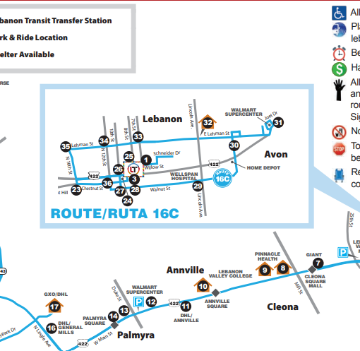 Lebanon Transit (Express) Bus Route: Harrisburg Commute King Express B ...