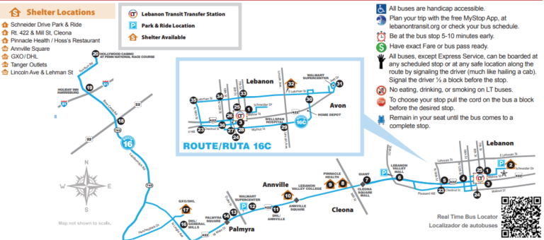 Lebanon Transit (Fixed) Bus Route / RUTA 16c: From Transfer Station ...